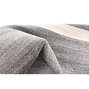 Unique Loom Del Mar Collection Area Rug-Transitional Inspired with Modern Contemporary Design, Rectangular 5' 0" x 8' 0", Gray/Ivory