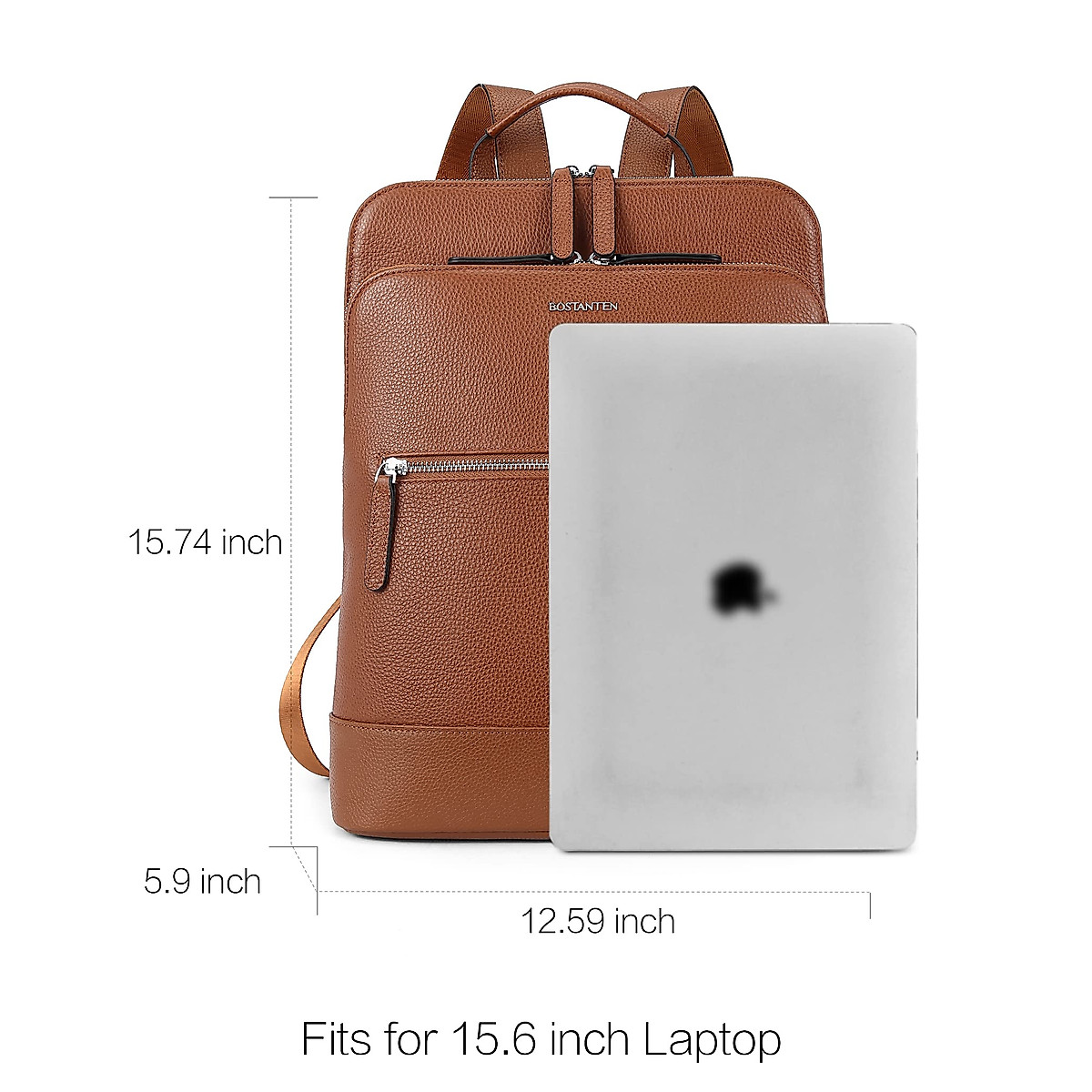 BOSTANTEN Genuine Leather Laptop Backpack Purse for Women Backpack Travel Bag Brown