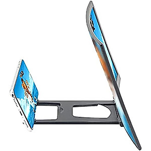 GUAGLL 12'' Screen Magnifier, 3D Curve Foldable Mobile Phone Screen Amplifier for Movies Videos Gaming Supports All Smartphones