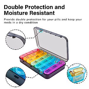 Daviky Pill Organizer 3 Times a Day, Weekly Pill Organizer 3 Times a Day, Pill Box 7 Day, Pill Cases Organizers 7 Day, Daily Pill Box Organizer, Medicine Organizer Box to Hold Vitamins and Medication