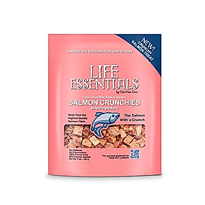 LIFE ESSENTIALS BY CAT-MAN-DOO All Natural Freeze Dried Wild Alaskan Salmon Crunchies Treats for Dogs - Single Ingredient Grain Free Snack with No Additives or Preservatives, - 5 Ounce Bag