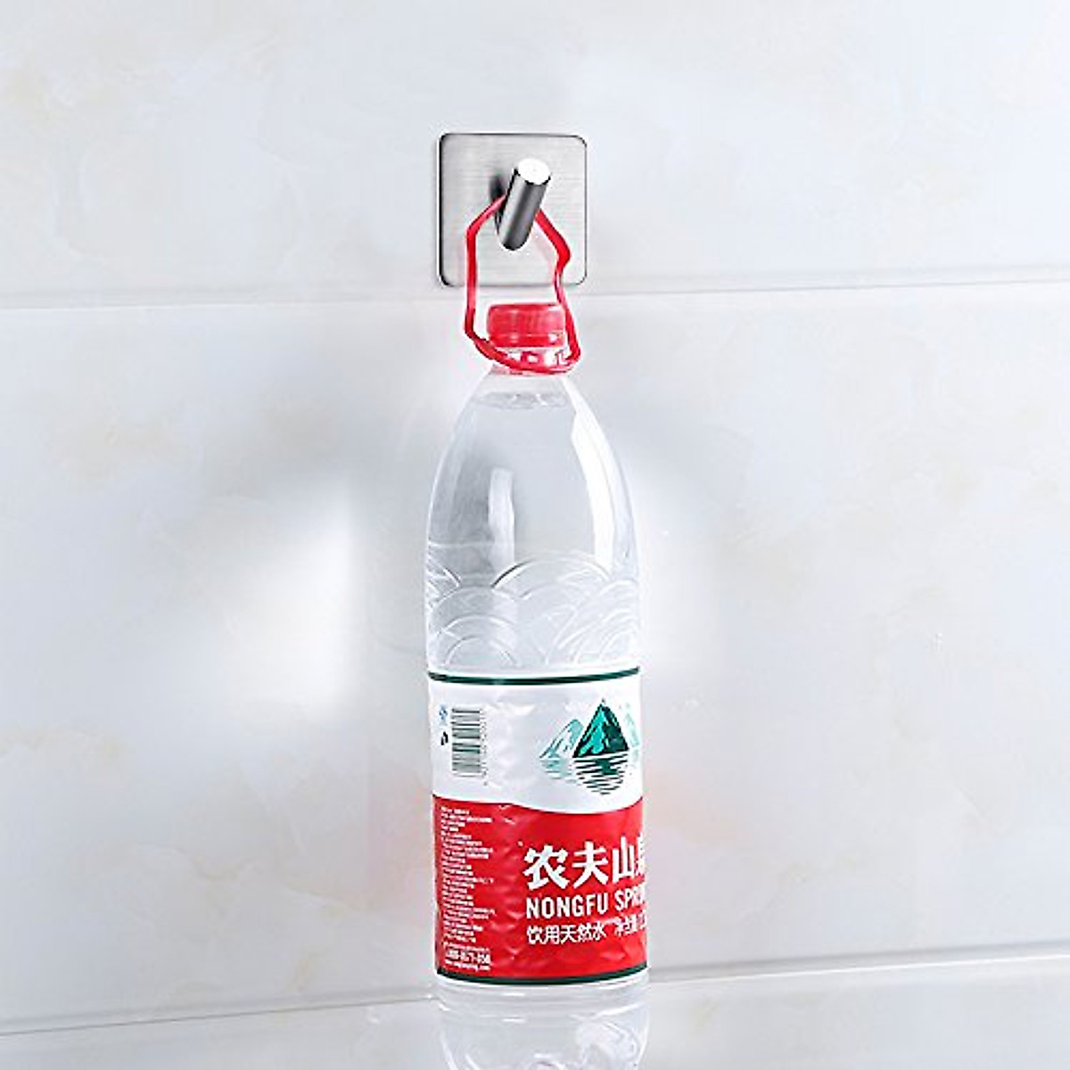 Fotosnow Adhesive Towel Hooks Heavy Duty Towel Hanger Anti-Skid Waterproof Stainless Steel Stick on Shower No Drill Hooks for Hanging-Bathroom and Kitchen 4 Packs