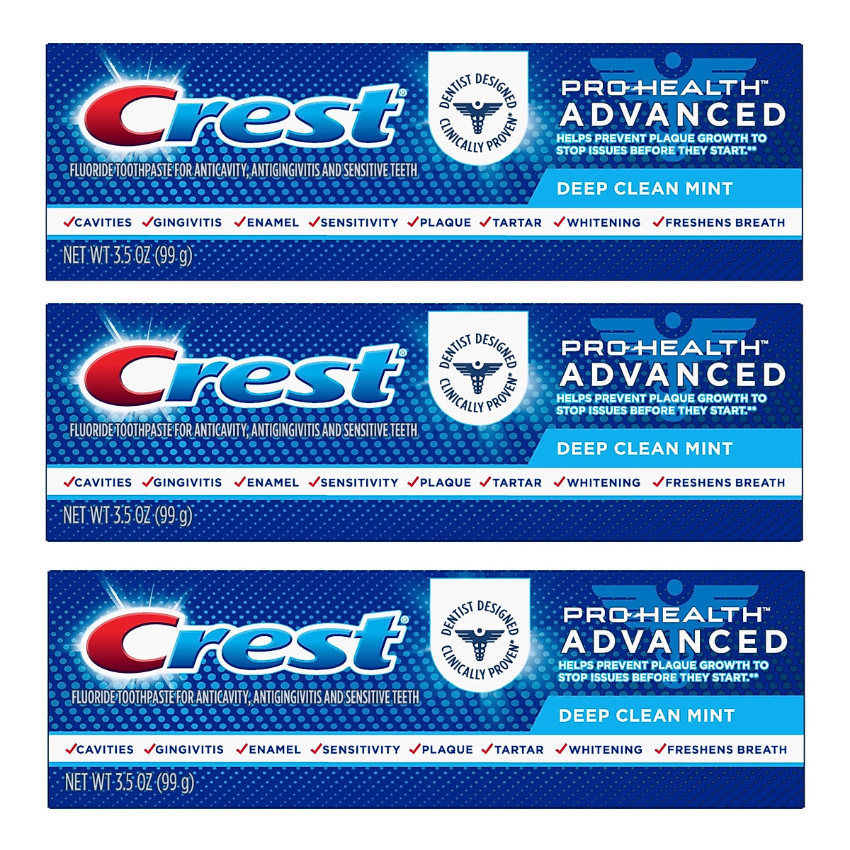 Crest Pro-Health Advanced Extra Deep Clean Mint Toothpaste3.5 oz.(Pack of 3)