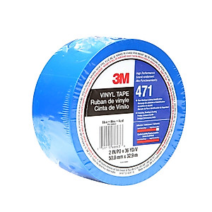 3M Vinyl Tape 471, Blue, 2 in x 36 yd, 5.2 mil