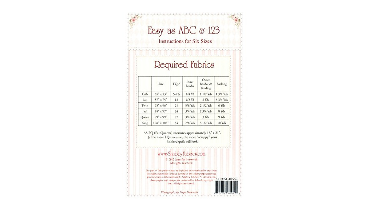 Easy As ABC Quilt Pattern for Beginners | Shabby Fabrics