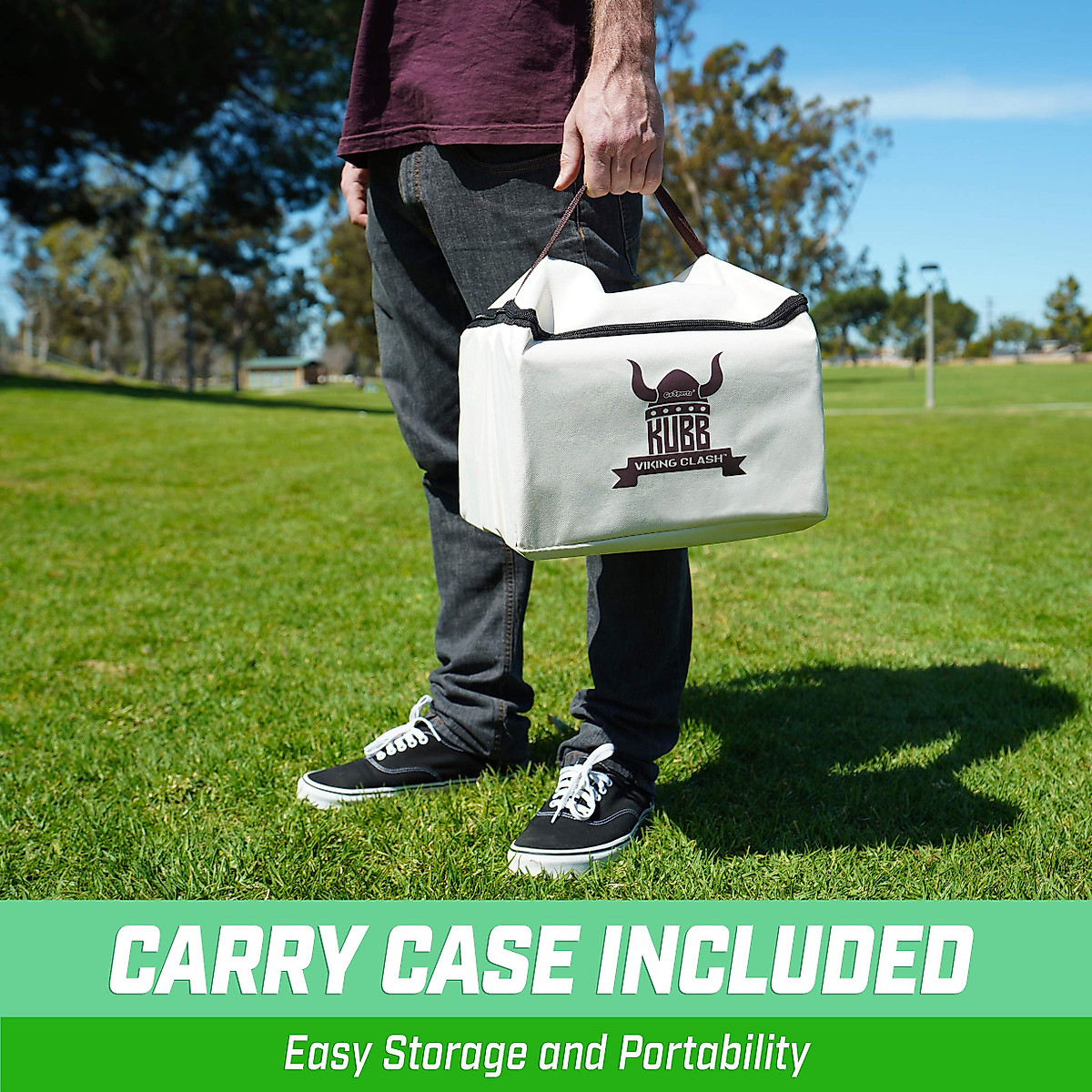 GoSports Kubb Viking Clash Toss Game Set for Kids & Adults