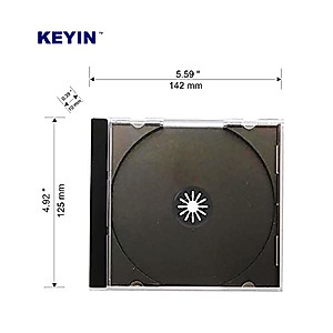 KEYIN Standard Black CD Jewel Case - Premium, 10 Pack