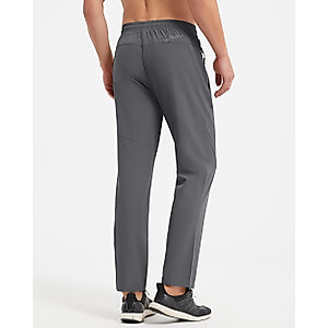 BIYLACLESEN Men Sweatpants for Mens Joggers with Pockets Men Athletic Track Workout Sweat Pants Men Summer Lightweight Quick Dry Pants Dark Grey 36