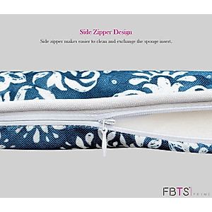 FBTS Prime Outdoor Seat Cushions Set of 2 Patio Chair Cushions with Ties 16x17 Inch Blue Geometry U-Shape Chair Pads for Outdoor Patio Furniture Garden Home Office