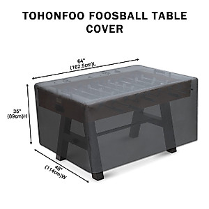 TOHONFOO Foosball Table Cover Soccer Table Cover Outdoor/Indoor Heavy Duty Water-Resistant 210D Oxford Fabric Universal GameTable Protection