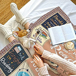 Sqovulw Book Lovers Gifts Mothers Day Reading Blanket Gifts for People Who Like to Read Gifts for Book Lovers Women Gifts for Readers Librarian Gifts Book Lovers Throw Blanket 60X50 Inch