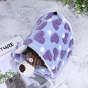 POPETPOP Bird Snuggle Sack - Guinea Pig Bedding Rat House Bed Winter Warm Fleece Small Pet Syrian Hamster Chinchilla Bed House Cage Bird Nest - 21x20cm