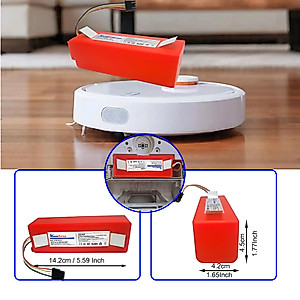 kunbow 6800mAh Li-ion Battery,Replacement Battery for Xiaomi Mi Robot,Mijia 1. and 2. Generation,Mijia Roborock S4,S5,S6,S7,Mijia Roborock S50,S51,S55,S60,E201 Vacuum Cleaner (14.4V/97.92Wh)