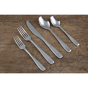 Cambridge Silversmiths Waylen Mirror 40-Piece with Rustic Bronze Buffet Flatware Set
