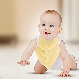 Muslin Baby Bandana Drool Bibs for Drooling and Teething Eating 12 Colors Cotton Bibs for Newborn Girls Boys Unisex Stylish