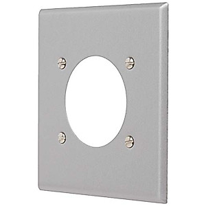 Leviton 4934 2-Gang Flush Mount 2.15 Inch Dia. Device Receptacle Wallplate, Standard Size, Steel, Device Mount, Painted Metal