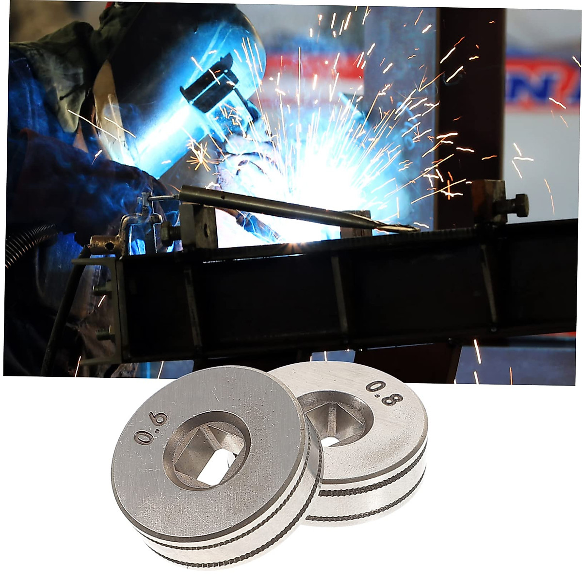 VILLCASE 6 Pcs Wire Drive Roller Flux Core Welder Mig Drive for Wire Feeder Wire Welder Wire Feed Welder Welpers Welder Cart Roller for Wire Feeder Feed Drive Knurled Steel Accessories