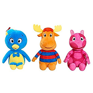 Just Play Backyardigans 7-inch Small Bean Plush Stuffed Animal, Uniqua, Pink, Bean Filled Bottom, Kids Toys for Ages 3 Up