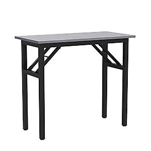 Need Small Computer Desk 31.5 inches Folding Table No Assembly Sturdy Small Writing Desk Folding Desk for Small Spaces, Grey AC5-8040-LB