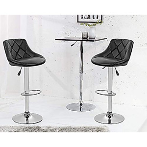 FDW Bar Stools Set of 2 Barstools Swivel Stool Height Adjustable Bar Chairs with Back PU Leather Swivel Bar Stool Kitchen Counter Stools Dining Chairs