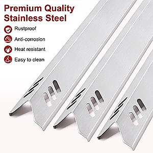 Adviace Grill Replacement Parts for Dyna-Glo DGF510SBP DGF493BNP DGB610SSP DGH483CRP DGB494SPB, BHG Grill BH15-101-099-02, Backyard Grill BY14-101-001-02 GBC1461W, 5-Pack Heat Tent Shields & Burners