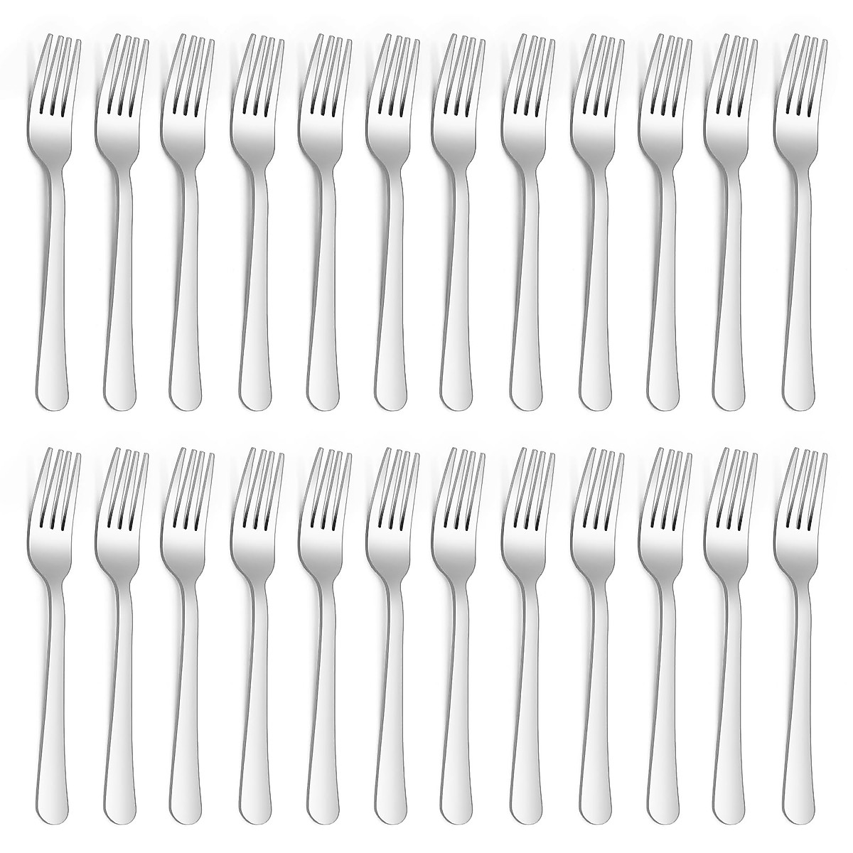 OPOLIA 24 Pieces Dinner Forks Set, Food Grade Stainless Steel Forks Silverware, Classic Elegant Design for Home,Kitchen or Restaurant,Dishwasher Safe，8 inch