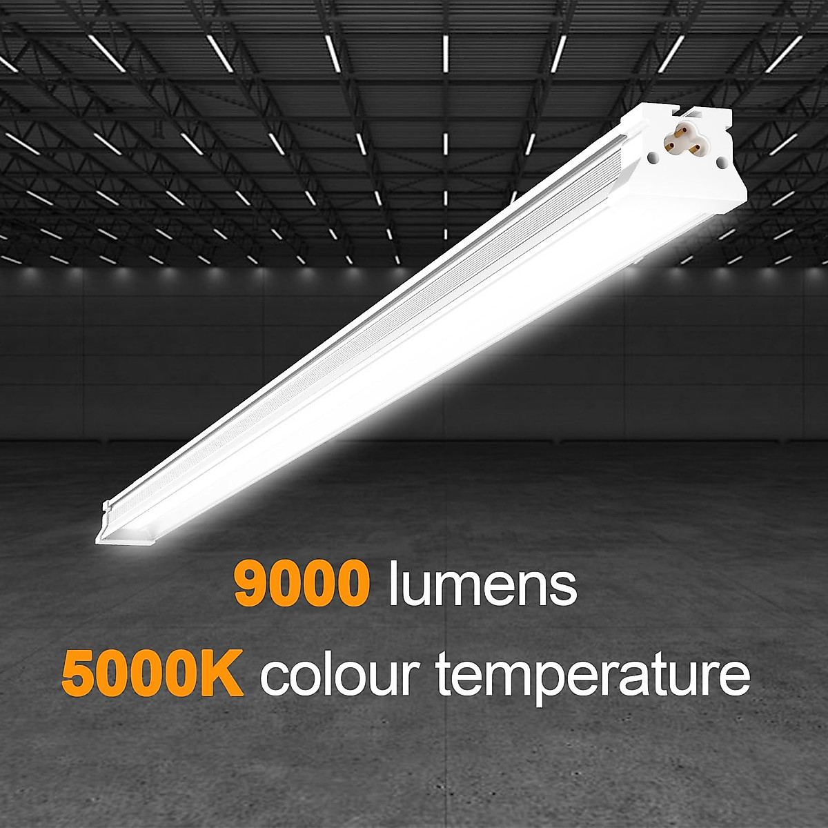 ONLYLUX LED Shop Light 4FT 60W, 5000K Daylight White 9000LM, Linkable Ceiling Light for Garage, 48" T8 LED Tube Light, Hight Output,Pack of 10