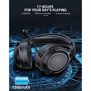 XIBERIA Wireless Gaming Headset for PS5,PS4,PC with Microphone,Lossless 2.4GHz Ultra-Low Latency,Noise Cancelling MIC,Long Battery Life,Wired Mode for Xbox One, Xbox Series X Games
