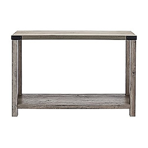 ROCKPOINT Furniture Barn Style Farmhouse Rectangle Accent Entryway Table, Grey Wash