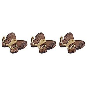 Alipis 3 pcs Hangers Storage Hooks Mounted Practical Balcony Retro Utility Robe Hanging Wall-Mounted Hardware Towel Scarf Wall Wooden Handbag Hat for Purse Natural Shape Rack