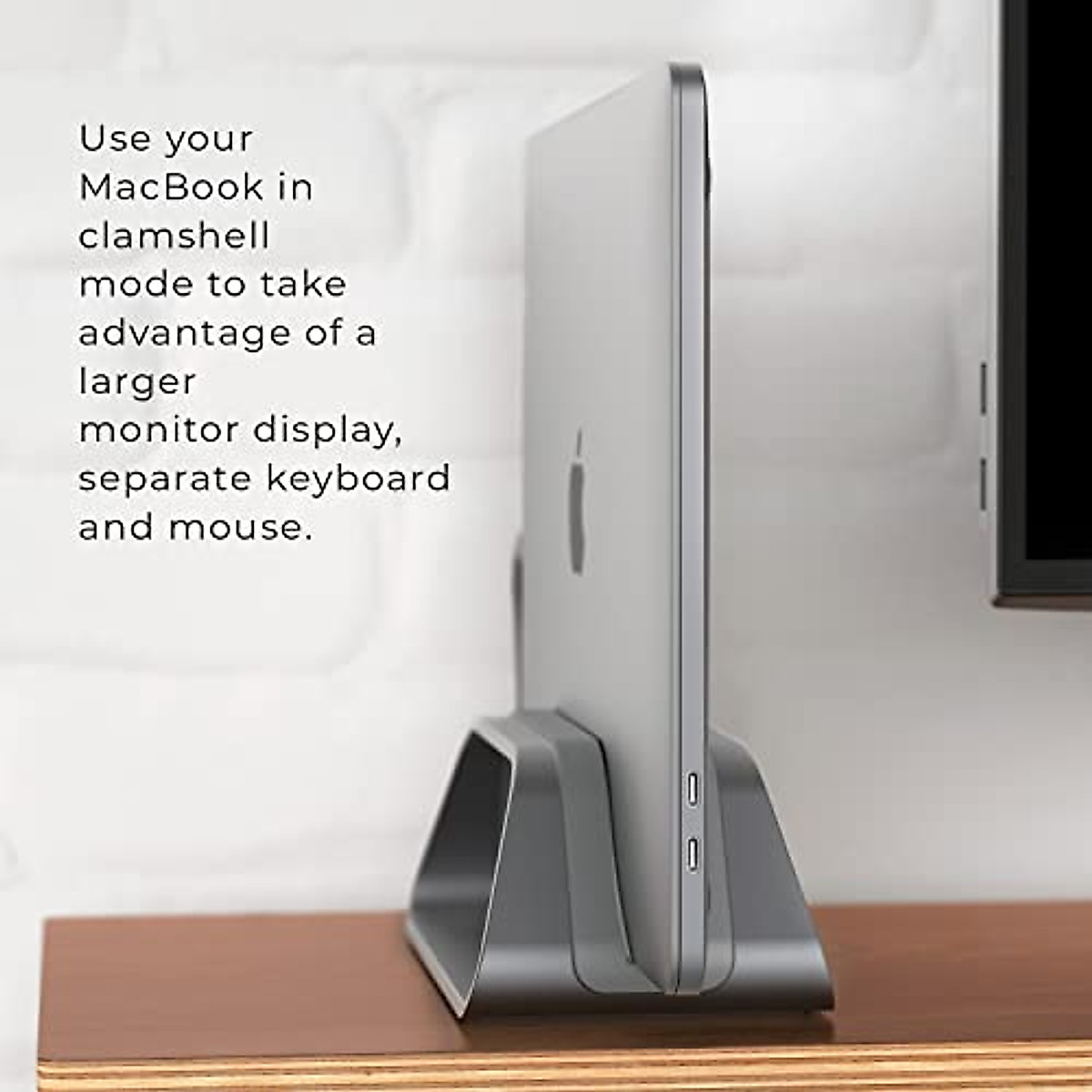 HumanCentric Vertical MacBook Stand - Space Gray Aluminum