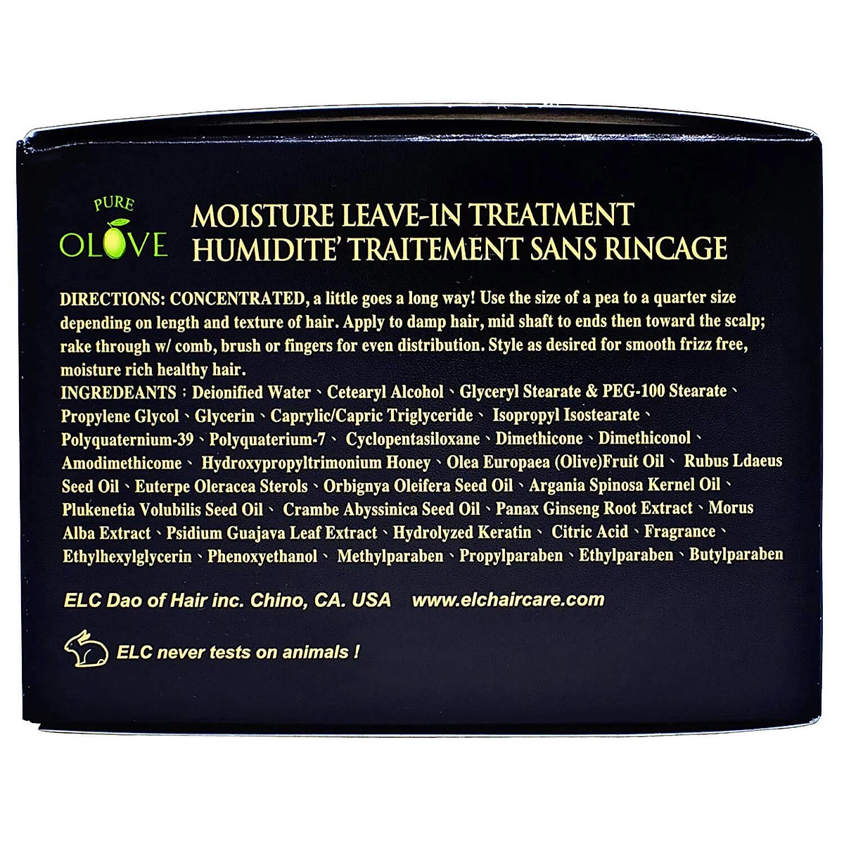 ELC Dao of Hair Pure Olove #3 Moisture Leave-In Treatment 5.07 oz / 150 ml