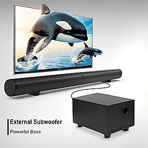 IRDFWH Speaker Sound Bar with 4 Inches Subwoofer Music Box for Home Theater Support AUX Optical RCA Soundbar TV