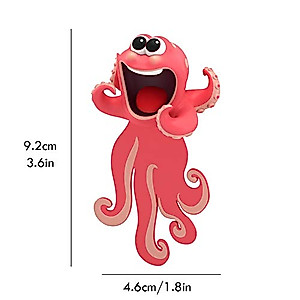 Lookvv Wacky Bookmark Pals for Kids, 3D Stereo Kawaii Cartoon Silicone Book Marker for School Supplies Stationery Assorted (2PC - D)