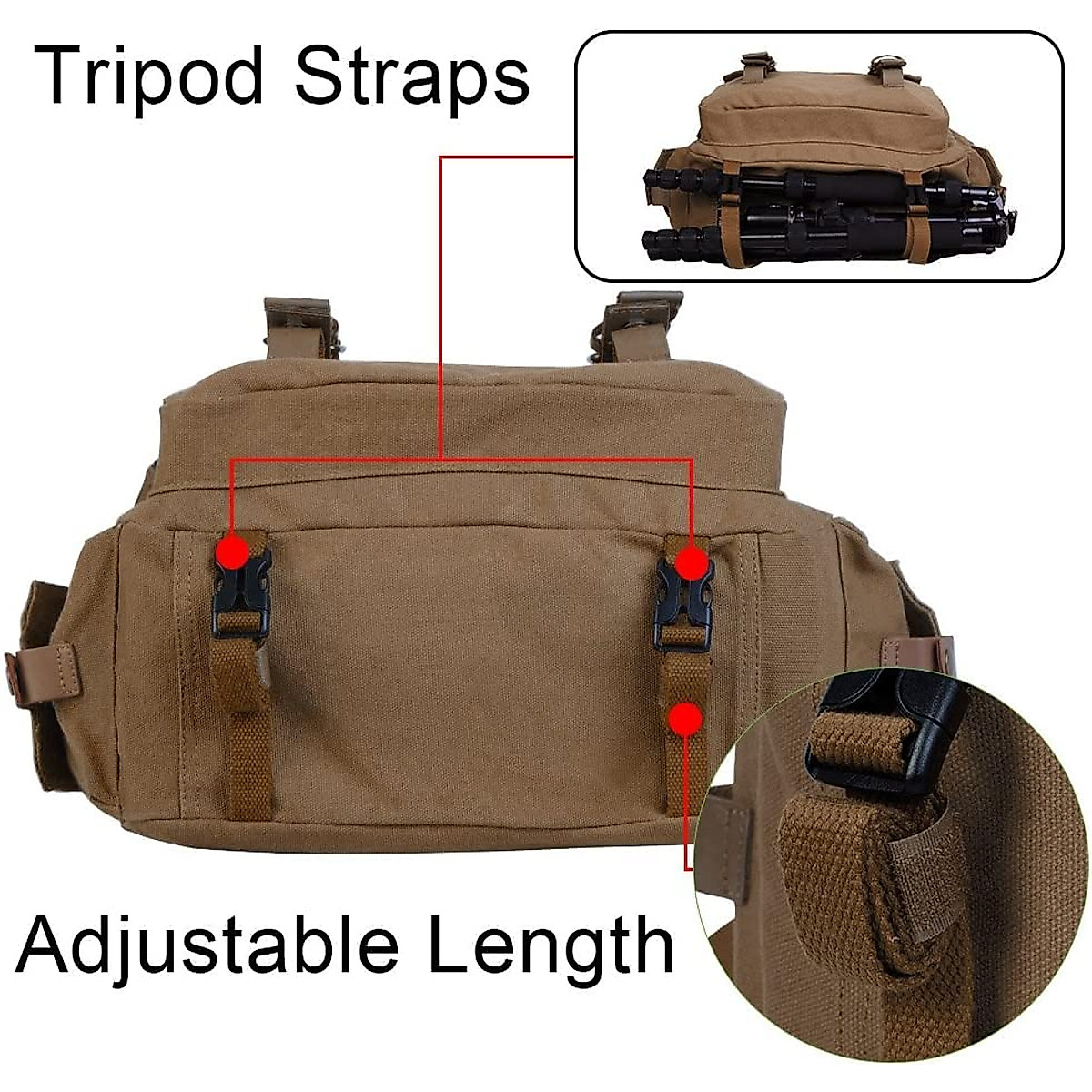 CADeN Camera Bag Case Canvas Compatible for Nikon, Canon, Sony DSLR/SLR Mirrorless Camera with Tripod Holder, Camera Shoulder Messenger Bag for Men/Women Brown