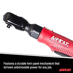 AIRCAT Pneumatic Tools 802: Composite Twin Pawl Ratchet Wrench 70 ft-lbs - 3/8-Inch