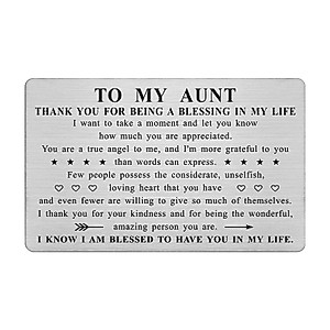 Christmas Card for Aunt - Thank You Aunt Gifts from Niece Nephew - Aunt Appreciation Gifts -Valentine's Day Card for Aunt Birthday Christmas
