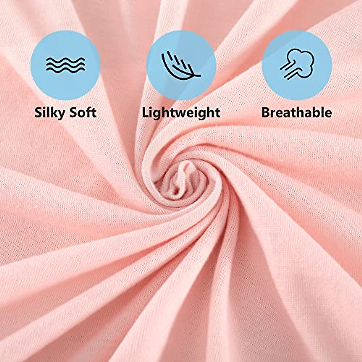 TILLYOU 2 Pack Mini Crib Fitted Sheets, Stretchy Soft Jersey Knit Portable Mini Pack n Play Playard, Playpen Bedding Sheet for Baby, Light Gray & Peachy Pink