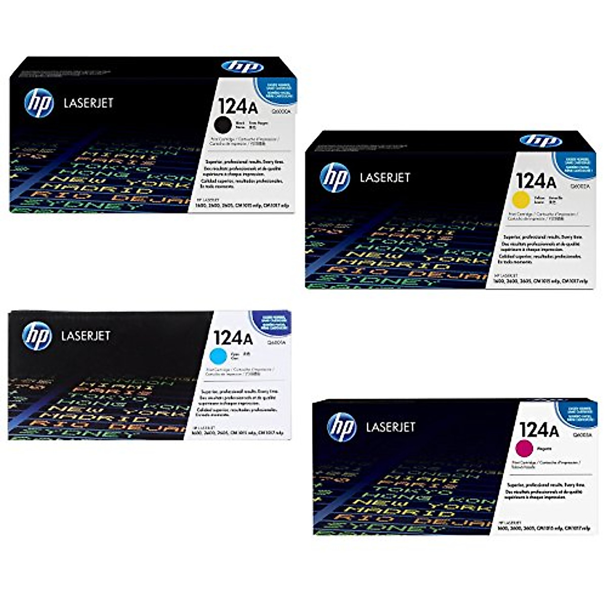 HP 124A Q6000A/Q6001A/Q6002/Q6003A 4 Colors Toner Cartridges For LaserJet 2600n 1600 2605 1015 1017