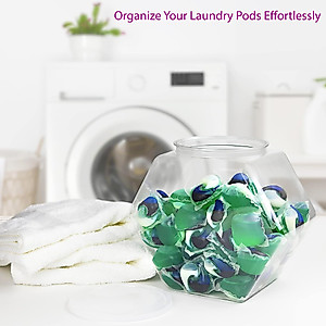 DilaBee Plastic Cookie Jars with Airtight Lids - 2 Pack - Clear Plastic Candy Jars for Candy Buffet, Kitchen Counter, Hexagon Food Storage Containers - 197oz