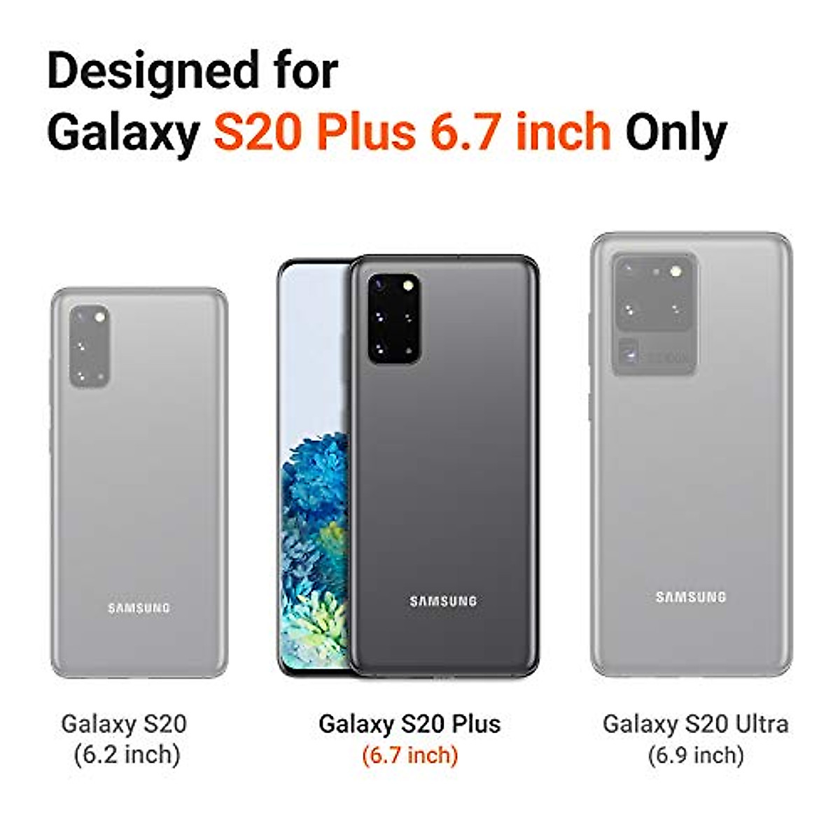 TORRAS Shockproof Galaxy S20 Plus Case/Galaxy S20 Plus 5G Case, [Military Grade Drop Tested] Translucent Matte Hard Back with Soft Edge Slim Protective Designed for Samsung Galaxy S20 Plus Case, Black