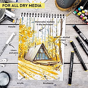 SKETCHBAR Mirror PAD A5, use 100% of Your Sketchbook, 220 g/m2, Extra Smooth, bleedproof Technology Allows You to use Every Side of Every Page, Ideal for Artists, Illustrators, Drawing