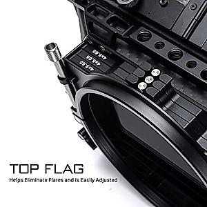 Tilta Matte Box for Studio Cinima Cameras, 3 Pcs 4x5.65 Filter Frame with 5 Lens Adapter Rings (134/114/110/95/80mm) Carbon Fiber Top Flag 5 Pcs Front Matte 15mm Rod Adapter MB-T12