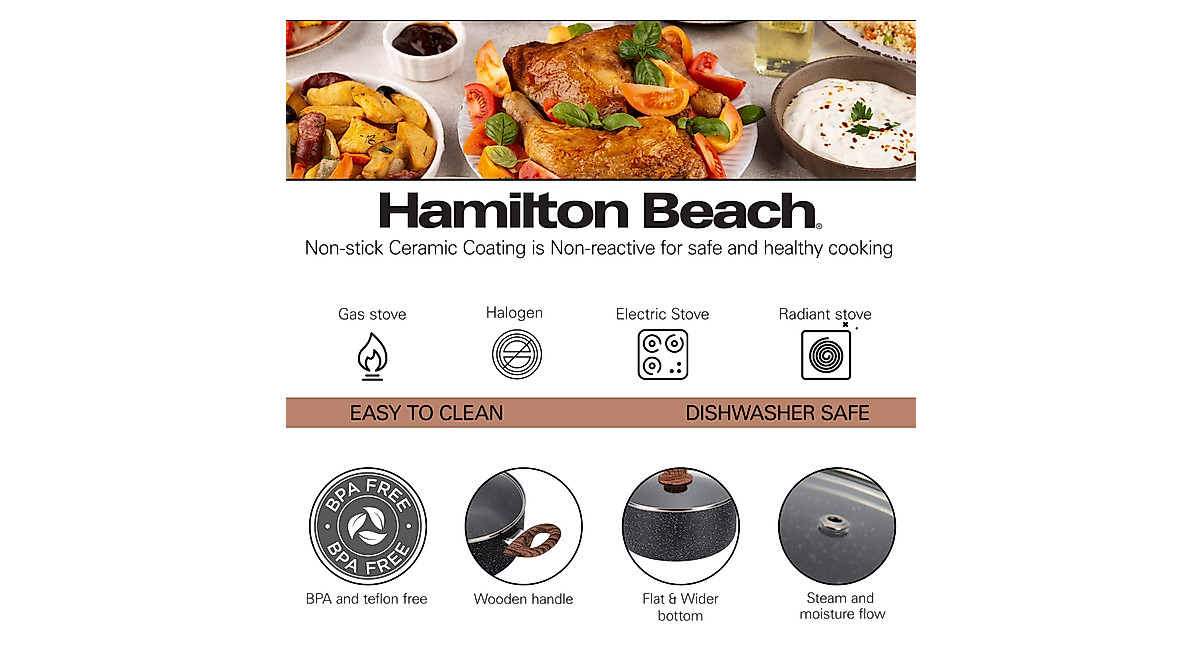 Hamilton Beach 3QT Nonstick Dutch Oven for Versatile Cooking