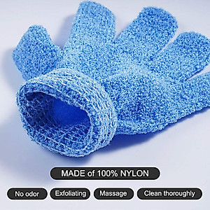 10 Pairs Exfoliating Gloves,Made of 100% Nylon,10 Colors Double Sided Exfoliating Gloves for Beauty Spa Massage Skin Shower Body Scrubber Bathing Accessories.