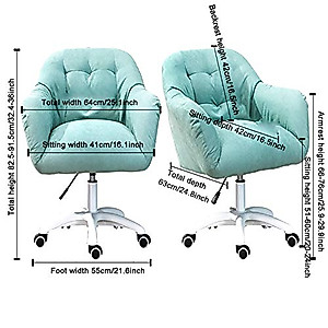 MayNuo Office Chair Gaming Chair Computer Chair Mid-Back Computer Chair Adjustable Desk Chair,Ergonomic Office Chair with Thick Seat Cushion,Upholstered Task Swivel Chair for Execu/Blue/42*42*63Cm(17*
