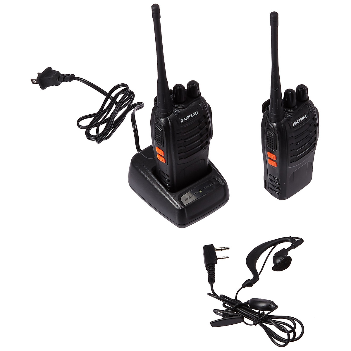 BaoFeng Twin Pack BF-888S UHF FM Transceiver High Illumination Flashlight Walkie Talkie Two-Way Radio