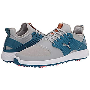 Puma Men's Ignite Pwradapt Caged Golf Shoe, High Rise-Puma Silver-Digi-Blue, 11.5