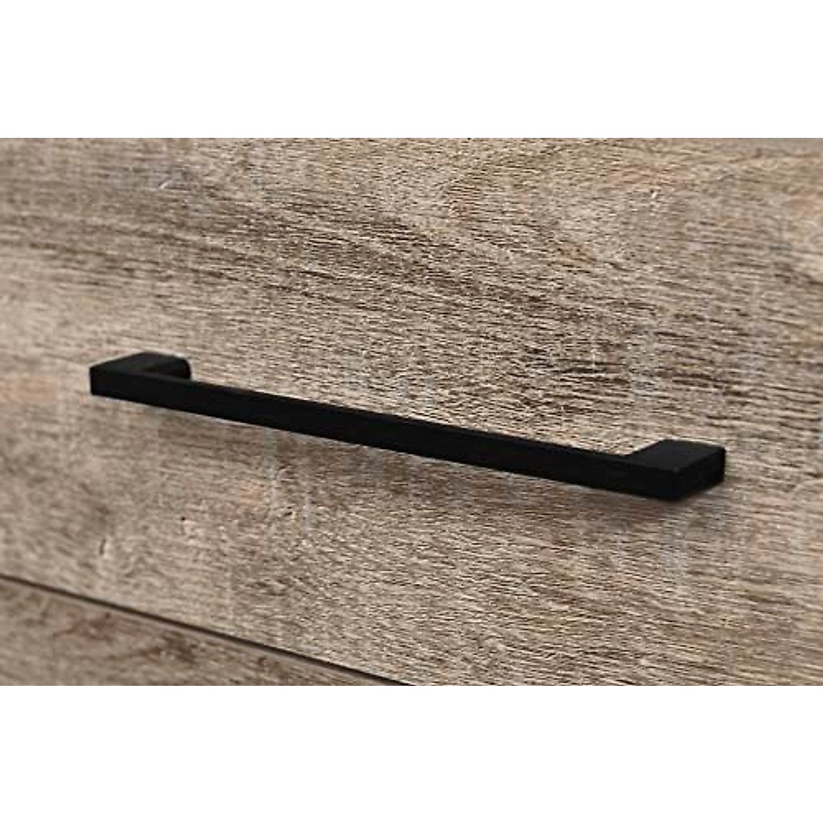 South Shore Munich 2-Drawer Nightstand, Weathered Oak and Matte Black with Metal Handles