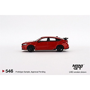 True Scale Miniatures Model Car Compatible with Honda Civic Type R Rallye 2023 W/Advan GT Wheel Red Limited Edition 1/64 Diecast Model Car MGT00546
